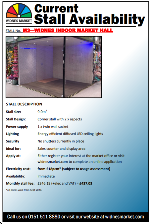 Stall Availability | Widnes Market